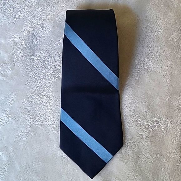 Dior | Accessories | Christian Dior Luxury Designer 0 Silk Repp Striped Tie Navy Light Blue ...